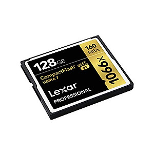 Lexar Professional 1066x 128GB CompactFlash Card, Up to 160MB/s Read, for Professional Photographer, Videographer, Enthusiast (LCF128CRBNA1066)