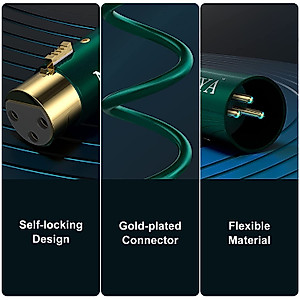 XLR Cable 25ft, NUOSIYA XLR Microphone Cable, XLR Male to Female Balanced Cable Gold Plated 3Pin, XLR to XLR Cable 22AWG Copper Wire, XLR Mic Audio Patch Cord, XLR Speaker Cable for Mixer, DMX, Record