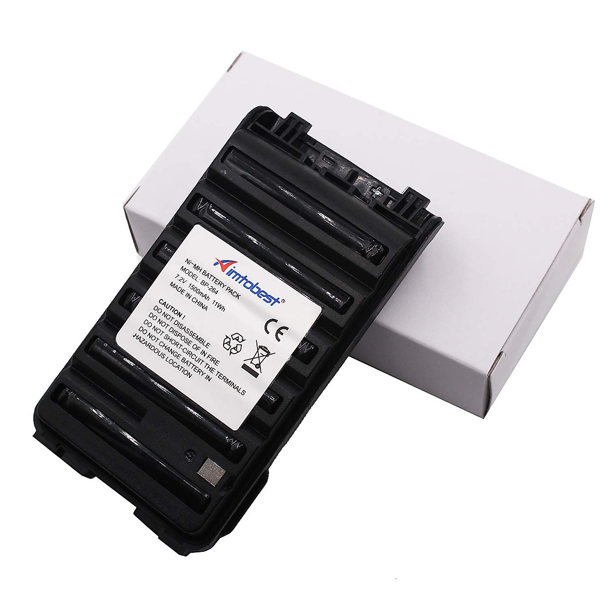 Aimtobest BP264 BP-264 1500mAh Ni-MH Battery Compatible for ICOM IC-T70A IC-F4001 IC-F4003 IC-F3001 IC-V80 IC-U80 IC-F3101D IC-F3103D IC-F4101D IC-F4103D BP265 BP-265 with Belt Clip