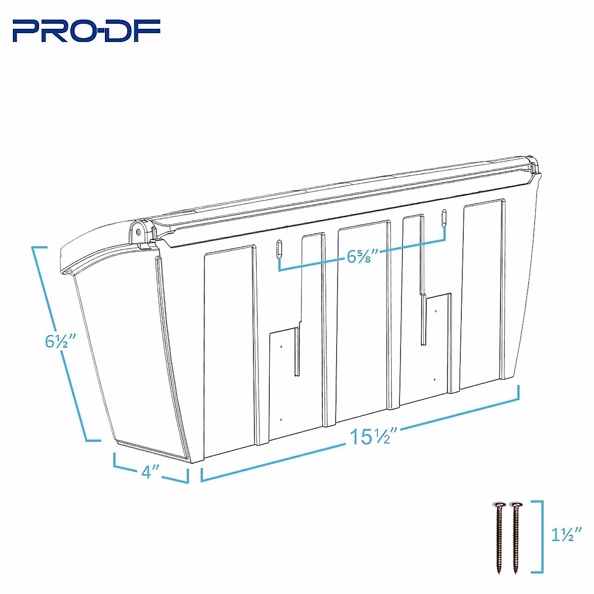 Small Plastic Mailbox for Outside Porch, Easy to Install Wall Mount, Lightweight, Heavy Duty, Rustproof, Maintenance-Free Horizontal Mail Box for House - Made in Canada - 15.5” x 4” x 6.25” (White)