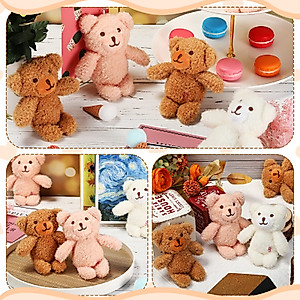 Zomiboo 9 Pieces Plush Mini Stuffed Animal Toys Tiny Soft Bear Bunny Doll Small Furry Doll Wedding Present Box Doll Toy for Halloween Christmas Baby Shower Party (Bear Style,6 Inch)