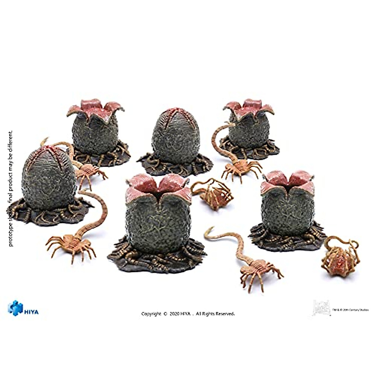 Hiya Toys Aliens: Ovomorph & Facehugger 1:18 Scale Action Figure Set, Multicolor