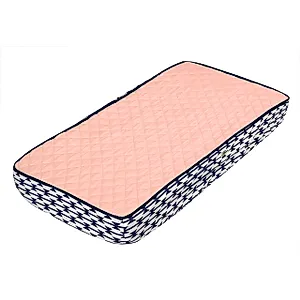 Bacati - Emma Aztec Solid Coral/Navy Quilted Changing Pad Cover