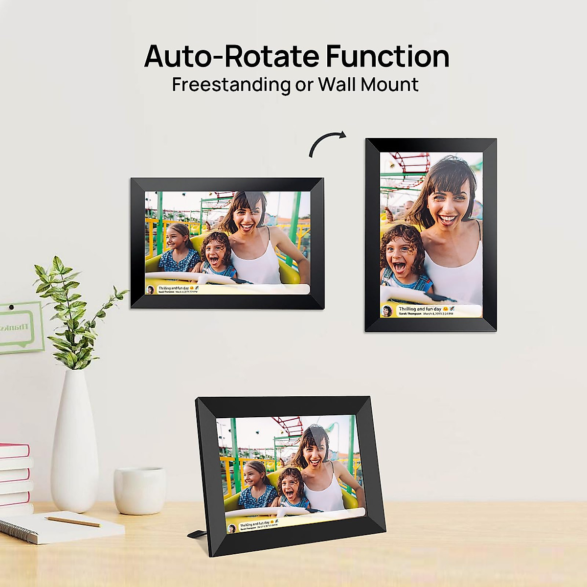FRAMEO 10.1 Inch Smart WiFi Digital Photo Frame 1280x800 IPS LCD Touch Screen, Auto-Rotate Portrait and Landscape, Built in 16GB Memory, Share Moments Instantly via Frameo App from Anywhere
