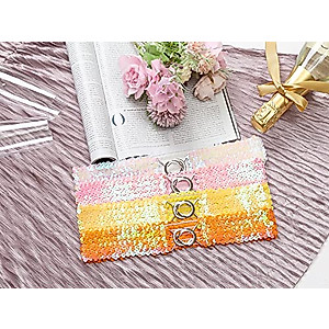 Allegra K Womens Glitter Skinny Stretchy Waist Belts Sequins Decor Slim Elastic Belts 64cm/25.19" Royal Blue