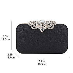Fawziya Bling Clutch Crown Evening Clutches For Wedding And Party-Black