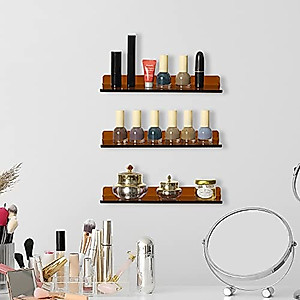 MyGift Transparent Amber Acrylic Wall Shelf, Decorative Storage Display Floating Ledge Shelf Rack, Set of 3