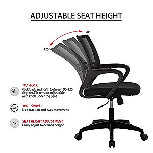 HCB Office Chair, Ergonomic Upgraded Desk Chair, Executive Swivel Computer Chair with Lumbar Support for Home, Office(Black)