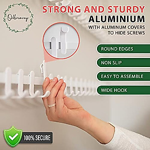 Ollirovey Metal 60 Hook 3ft Wide Headband Display and Headband Organizer for Girls Hair Bows Holds up to 240+ Hair Accessories 4 per Hook - Hooks Adjustable - Wall Mounted