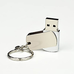 304 Stainless Steel USB 3.0 Flash Drive with Metal Lanyard/Key Chain,20Mb/S High Speed Data Transmission,32GB 64GB 128GB (64GB,Silver)