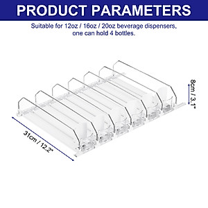 uxcell 6pcs Soda Can Organizer for Refrigerator, Self-Pushing Drink Organizer for Fridge, Width Adjustable Drink Dispenser Beverage Pusher For Pantry Vending Machine, White