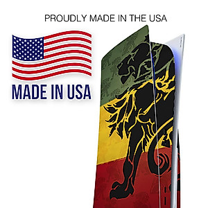 ITS A Skin Skins Compatible with Sony Playstation 5 Console Disc Edition - Protective Decal Overlay Stickers wrap Cover - Rasta Lion Africa