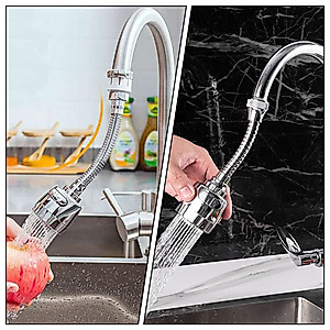 DOITOOL 2pcs Splash Extender sink Sprayer Head Nozzle Kitchen Sink Faucet Aerator Kitchen Bath Fixtures swivel faucet bubble sprayer lengthen Stainless steel small tools to rotate