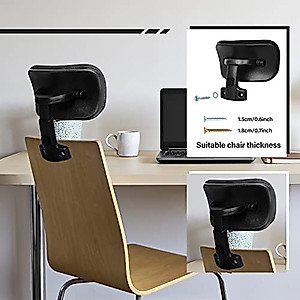 Juexica Chair Headrest Attachment Chair Adjustable Headrest Black Mesh Nylon Frame Head Rest Head Support Cushion Head Elastic Sponge Pillow for Desk Chair, 1.8 x 10 x 5.5 Inch (Screw Style)