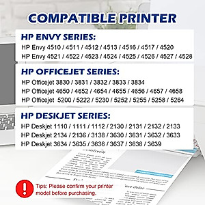 DOUBLE D 63XL Black Ink Cartridge Remanufactured Replacement for HP 63 XL 63XL for Envy 4520 4512 OfficeJet 3830 4650 5255 5258 4650 Deskjet 1112 1110 3634 3639 3632 Printer (1 Black)