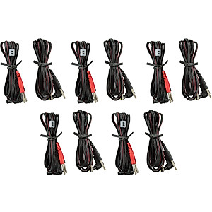 TENS 7000 Lead Wires - TENS Unit Lead Wires For Electrodes - 5 Pair, 10 Total Lead Wires - Universal and Compatible With Most TENS Units, EMS, and Other Electrotherapy Stimulation Devices