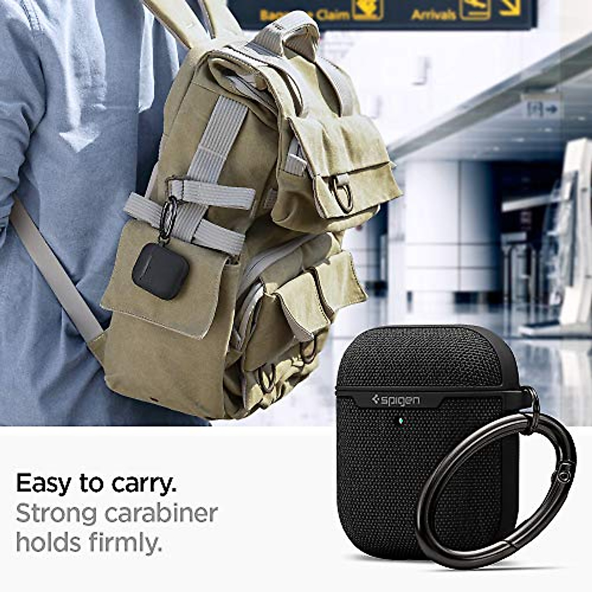 Spigen Urban Fit Designed for Apple Airpods Case Cover for Airpods 1 & 2 [LED Light Visible] - Black