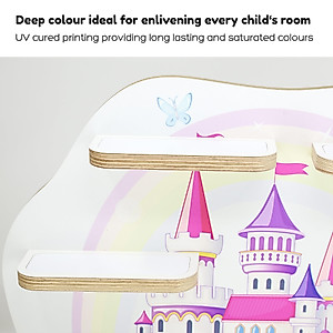 stadtecken Wooden Shelf for Music Box I Suitable for The Toniebox and ca. 35 Tonies I Perfect Storage in The Children's Room I for Setting up or Hanging (Medium, Fairy Tale Castle)