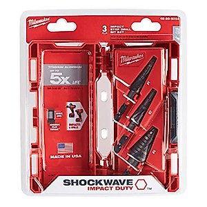 Milwaukee 48-89-9254 SHOCKWAVE High Speed Steel Impact Duty Step Bit 3 pc Set