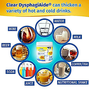 Clear DysphagiAide Thickener Powder - 400 Servings - Instant Thickener for Liquids and Foods – Liquid Thickeners for Dysphagia, Drink Thickener and Water Thickener (Pack of 1, 19.75 oz)