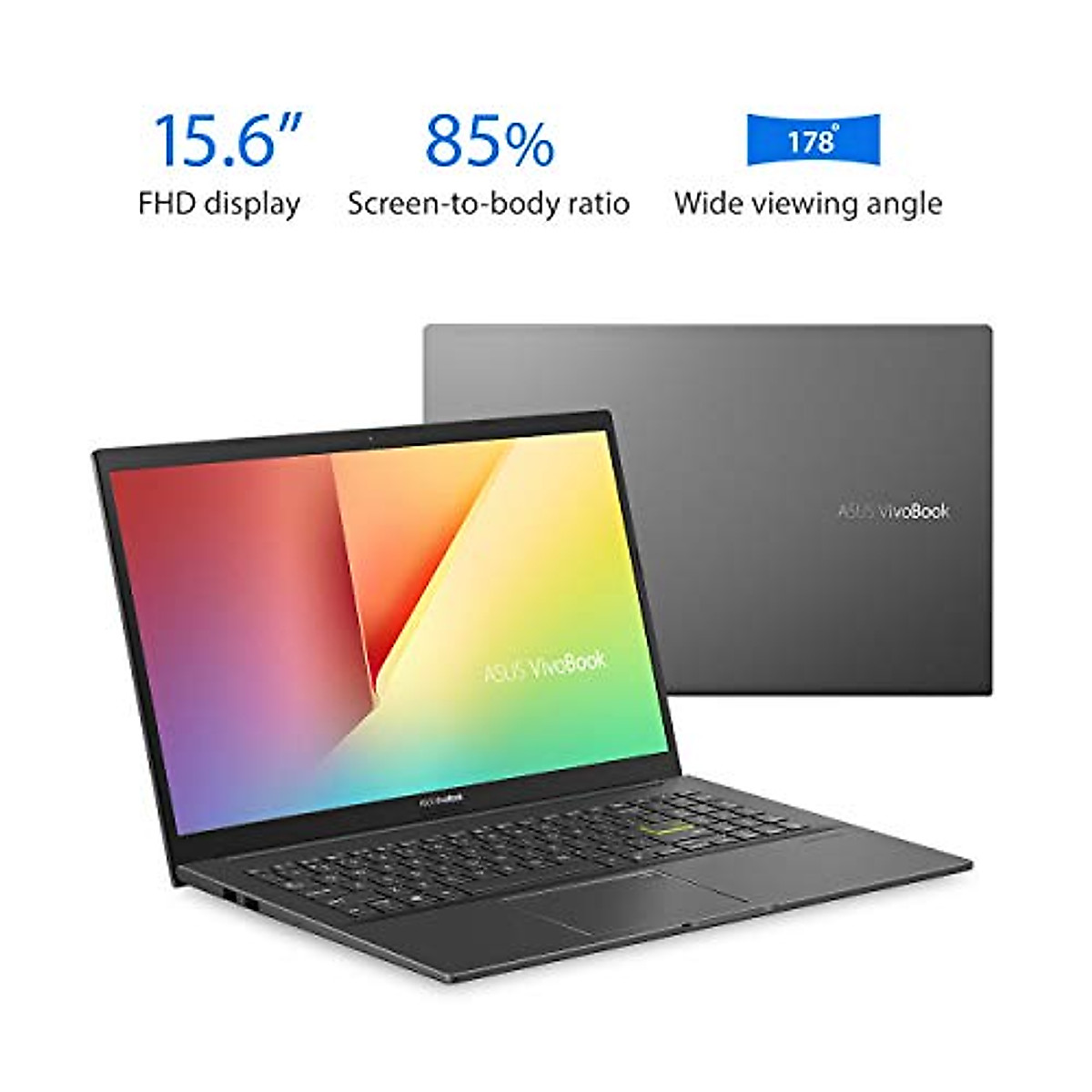 ASUS VivoBook 15 S513 Thin and Light Laptop, 15.6€ FHD Display, AMD Ryzen 5 4500U Processor, 8GB DDR4 RAM, 512GB PCIe SSD, Fingerprint Reader, Windows 10 Home, Indie Black, S513IA-DB51 (Renewed)