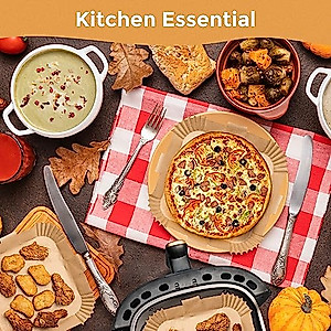 AEROSS Square Air Fryer Paper Liners Disposable, 120Pcs, 7.9Inch - Parchment Paper for Air Fryer– Unbleached, Oil-Resistant, Leak-Proof Liners– Perfect Liners for Microwave & Oven– BONUS Silicon Brush