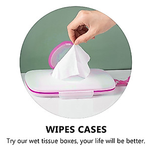 2Pcs On The Go Baby Wipes Dispenser Case Tissue Box Baby Wipe Holder Wipe Container for Outdoor Travel Car Pink