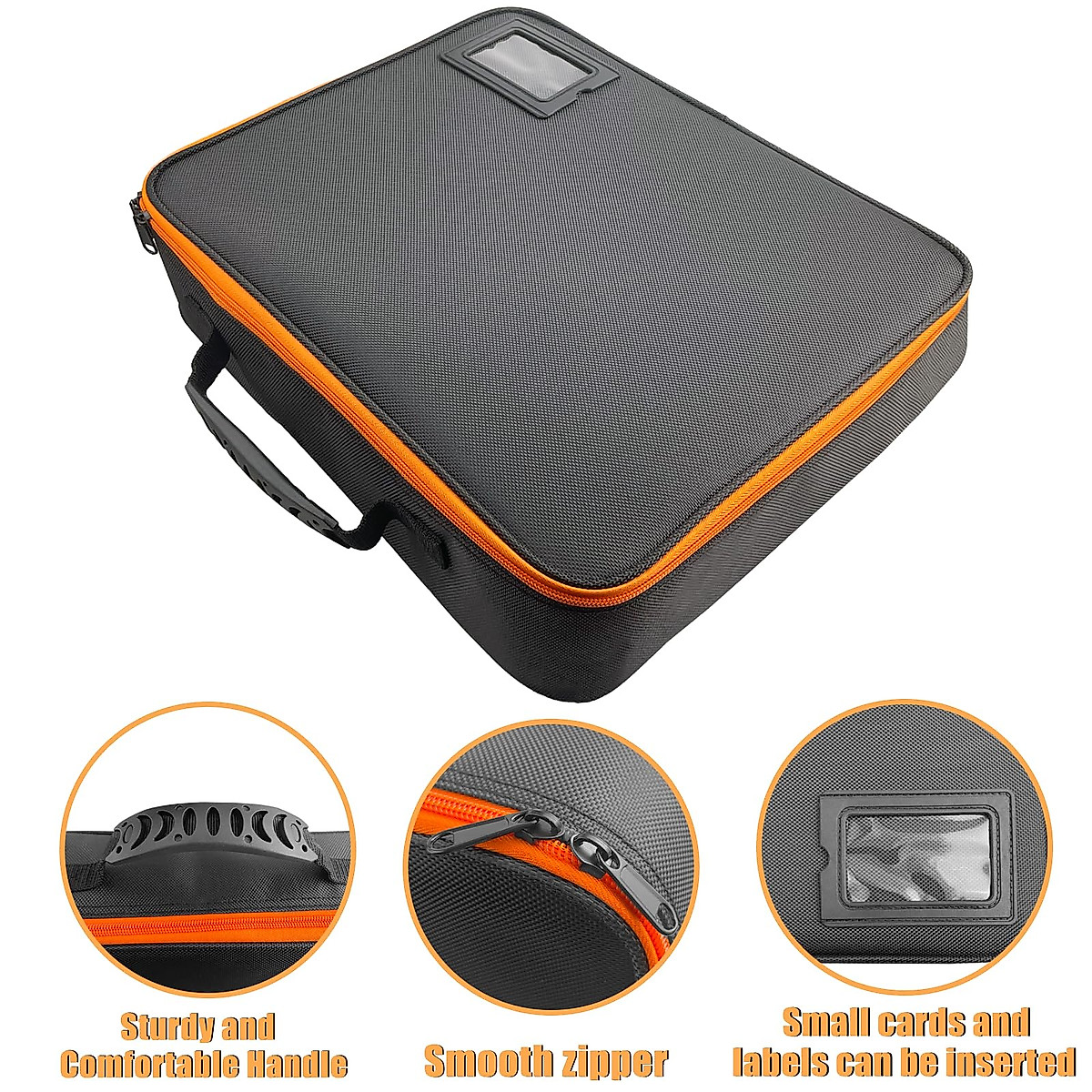 Portable Tool Battery Hard Carrying Case fits for Dewalt/Milwaukee/Makita/Ryobi 12V/18V/20V Battery & Charger,Power Tool Box Storage Bag with Adjustable Dividers for Small Parts & Hardware Organizer