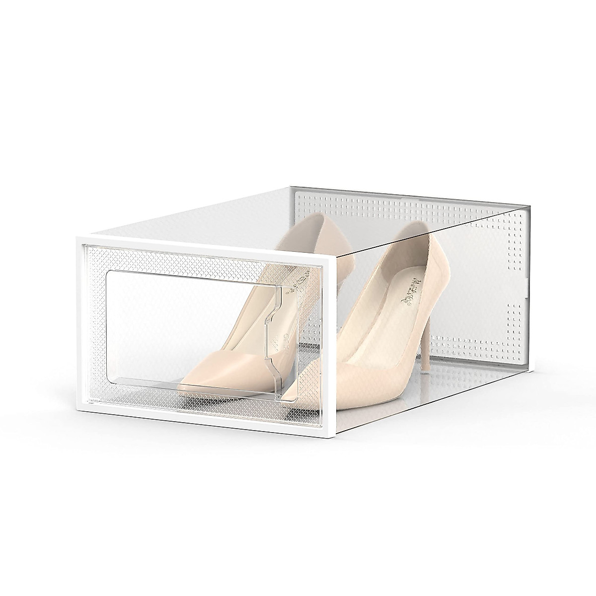 SEE SPRING Large 15 Pack Shoe Storage Box, Clear Plastic Stackable Shoe Organizer for Closet, Space Saving Foldable Shoe Rack Sneaker Container Bin Holder