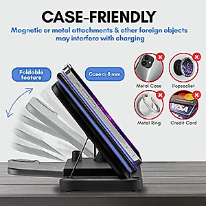 C&Berg 4 in 1 Charging Station Apple, 15W Fast Charger Portable Dock Stand, Compatible w/Qi-Certified Devices, iPhone 13/13 Pro/12/12 Pro/SE/11/X NoteS8/9/10, iWatch, Airpods & Apple Pencil 3 in 1