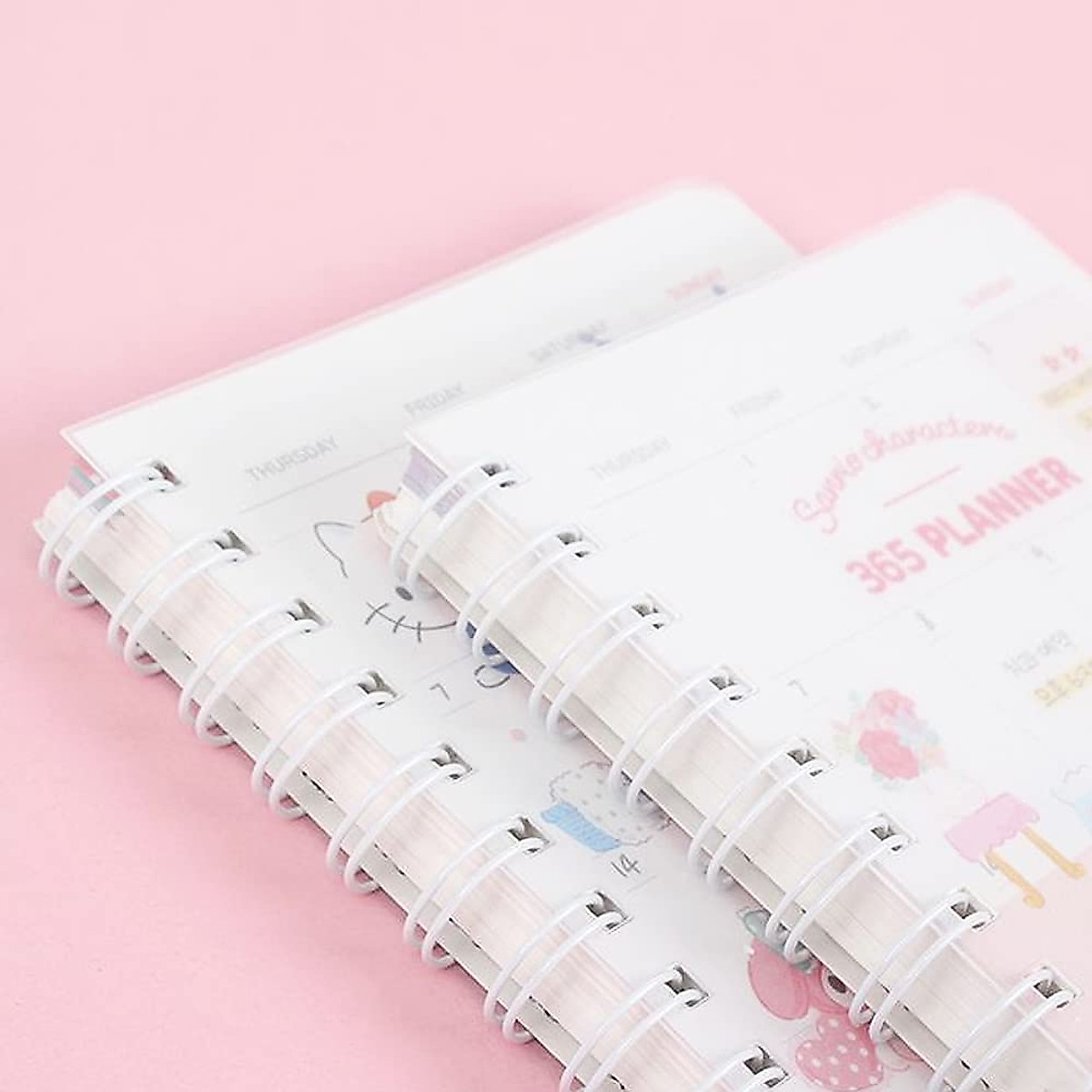 Kity Friends Cute Kitty Character 365 Daily Undated Planner Scheduler Diary 1PC (Mint)