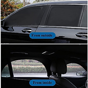 Ovege Car Window Shades 2pcs-Side Window Sun Shade Breathable Mesh-Zipper Car Window Cover Car Window Screens for Car Camping Privacy Universal Fit for Most(95%) of Car Shades for Front Windows