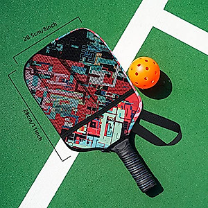 HEYSKAY Pickleball Paddle Cover Sleeve Pickleball Racket Sleeve Bag with Handle Strap Pickle-Ball Equipment Protective Paddle Sleeve with Mesh Pocket Sports Pickleball Carry Bag (Red Check Print)