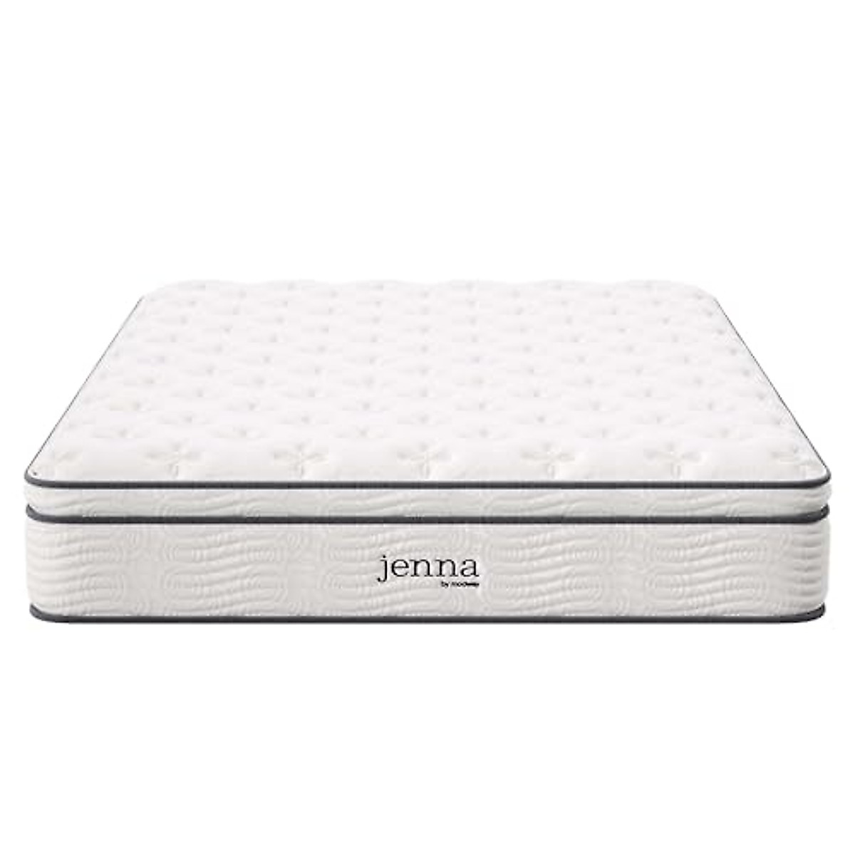 Modway MOD-7090-WHI Jenna 12" Innerspring and Foam King Mattress, White