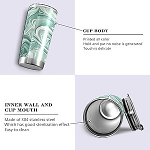 Amooorous Gray-green Fluid Stainless Steel bottle with straw with Straw Leak Resistant Flip insulated travel coffee mug for travel cute vacuum insulated tumbler with lid vasos para agua gym 20oz