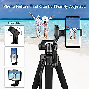 VICTIV 74” Camera Tripod for iPhone Canon Nikon, Lightweight Travel Tripod with Carry Bag, Aluminum Professional Camera Tripod Stand for DSLR/SLR