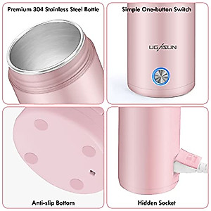 Travel Small Electric Kettle,400ml Portable Travel Kettle,Electric Water Boiler Tea Kettle,Mini Fast Boil and Auto Shut Off Water Kettle Warmer,Double Wall Insulated Coffee Tea Hot Water Heater Maker