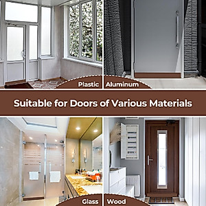 Door Draft Stopper Weather Stripping: Ohuhu Under Door Bottom Seal Strip Sweep Blocker Gap Filler Flexible Noise Insulation Draft Guard for Bottom of Door Garage (Brown, 39" L x2 W)