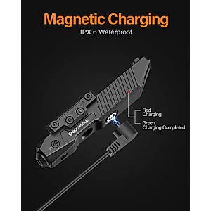 TOUGHSOUL Rifle Green Blue Red Laser Sight Compatible with M-Lok Picatinny Rail, Rechargeable Low-Profile Tactical Rifle Laser Sight with Strobe Function