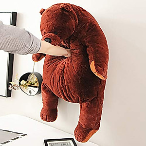 MIAOHAHA 100cm Giant Djungelskog Teddy Bear Dark Brown Plush Toy Bear Big Teddy Bear Stuffed Animal Doll Home Decor Birthday Gift for Girl,Boy (39.3in/100cm)