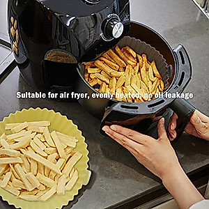 WYBG 3 Pcs Food Grade Silicone Easy Cleaning Air Fryer Liners Reusable Air Fryer Silicone Pot Food Safe Air Fryer Oven Accessories Replacement for Flammable Parchment Liner Air Fryer Basket