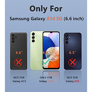 FNTCASE for Samsung Galaxy A14-5G Case: Dual-Layer Protective Textured Shockproof Rugged TPU Cover with Kickstand | Military Grade Drop Protection | Heavy Duty Cell Phone Protector - Purple