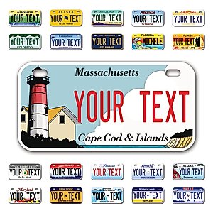 InkMyPlate Personalized Massachusetts Cape Mini License Plate | Choose from 50 States Bike 6x3 in Custom for Kids Power Wheels Golf Cart, Motorcycle, Moped, Wagons, ATV Aluminum, 6''X3''