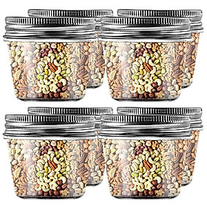 novelinks 4 Ounce Clear Plastic Jars Containers With Screw On Lids - Refillable Round Empty Plastic Slime Storage Containers for Kitchen & Household Storage - BPA Free (20 Pack)