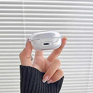 Earphone Case for Samsung Galaxy Buds Live/Buds pro/Buds 2/Buds2 pro Charging Box,Fashion Popular Cool Bad Bunny Transparent Earphone case with Hook