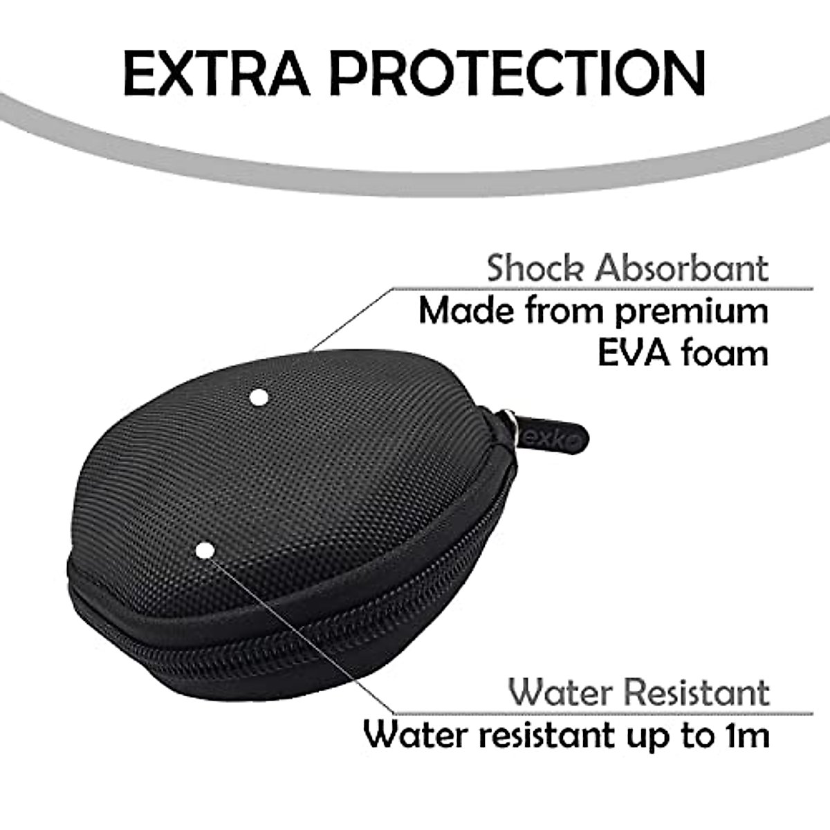 Vexko Mouse Travel Case Compatible with Logitech Ergo M575 Wireless Trackball Computer Mouse - Case Only (Black/Gray)
