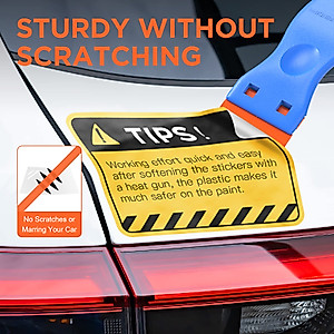 Plastic Razor Blades Scraper Tool - Wall Paint Remover with 16 Pcs Durable Plastic Blades Kit No Scratch Car Window Glass Wood Sticker Removal Floor Stove Kitchen Vinyl Adhesive Decal Tape Cleanings