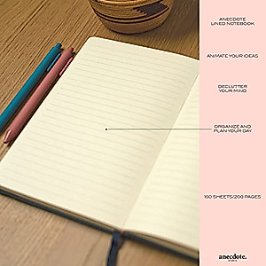 ANECDOTE. Lined Journal Notebook. Hard Cover, Ruled, Thick 100 gsm Paper, A5 size: 8.3 inches x 5.4 inches. Use for School, Office, Home or Business. (Evergreen)