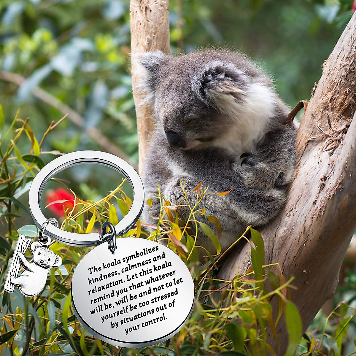 ENSIANTH Koala Keychain Koala Bear Gift Koala Lover Gift Inspiration Gift for Friend Koala Bear Charm Jewelry(Koala Keychain)
