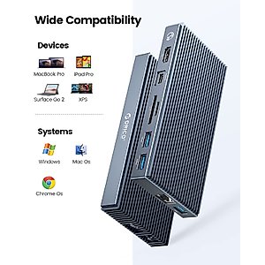 USB C Docking Station with M.2 NVMe SSD Enclosure, ORICO 9-in-1 USB-C Hub Adapter with NVMe Slot(Up to 4TB), PD 100W, 3 x 10Gbps USB3.1 USB-A, Type-C, 4K HDMI, TF/SD, Ethernet RJ45, Audio